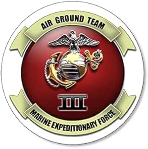 American Vinyl Round AIR Ground Team Marine Expeditionary Force Sticker ...