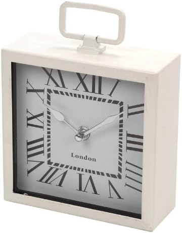 Landon Tyler 20 cm Square Mantel Clock - White : Amazon.co.uk: Home ...