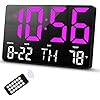 Amazon.com: Hournor Digital Clock, Digital Wall Clock with Remote ...