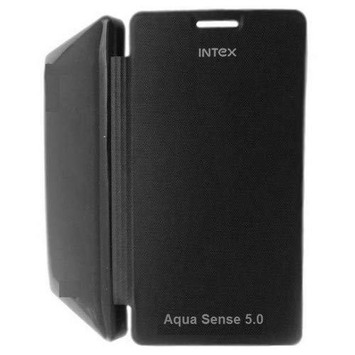 TOTTA Hard Back Flip Cover for Intex Aqua Sense 5.0- Black : Amazon.in ...