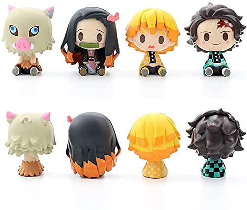 Demon Slayer Figures Set Mini Demon Slayer Figure Tanjiro Hanafuda ...