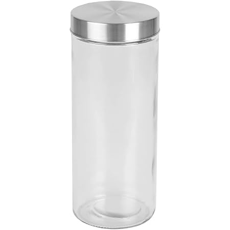 Amazon.com: Home Basics Tall Glass Canister with Lid (Clear) | Glass ...