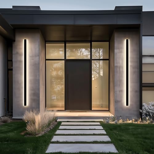 Modern Outdoor Wall Lights, 2 Pack Long Wall Sconce, Lighting Fixtures Long Wall Light 24w ...