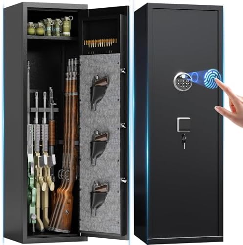 Gun Safe, Biometric Quick Access Home Firearm Locker, 10-15 Guns ...
