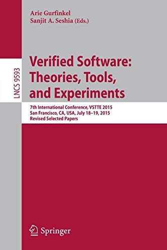 Verified Software: Theories, Tools, and Experiments: 7th International ...