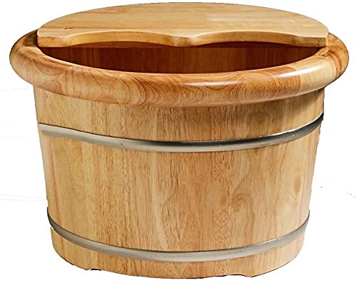 Buy Foot Tub Wooden Foot Basin Reducing stress Oak With Cover ...