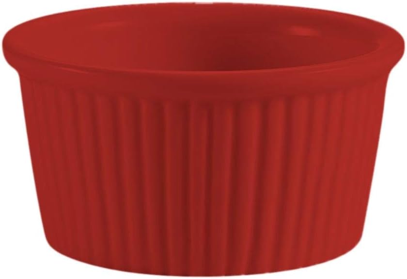 Amazon.com: Ramekin Fluted Red 1 Oz. 2-1/4"Dia. X 1-1/8"H Porcelain ...