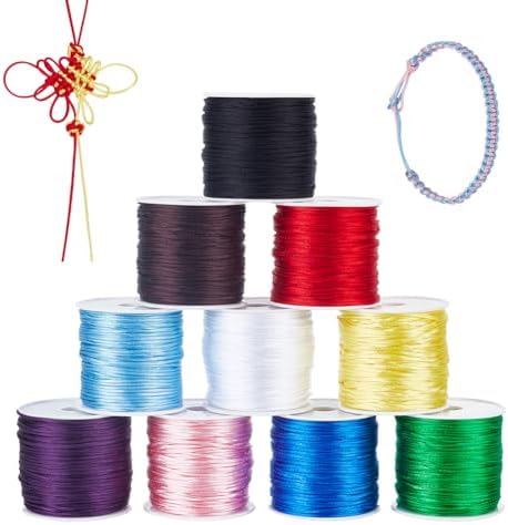 PH PandaHall 25 Colors 0.8mm Nylon Chinese Knotting Cord Nylon Beading ...