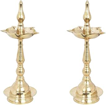 Amazon.com: Brass 5 face Oil Samai, Samai Standing Deepak, Pooja Lamp ...
