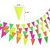 Amazon.com: Midnight Glo 78ft Neon Paper Pennant Banner Hanging ...