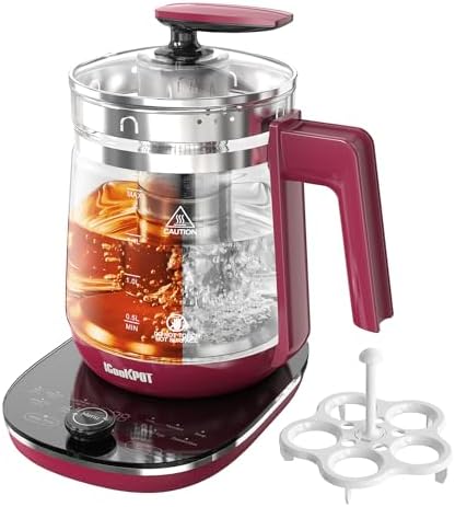Amazon.com: ICOOKPOT Hot Tea Maker Glass Electric Kettle With Tea ...