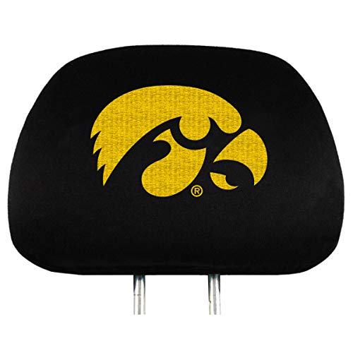 FANMATS NCAA Iowa Hawkeyes Head Rest Covers, 2-Pack , Black , 14" x 10 ...
