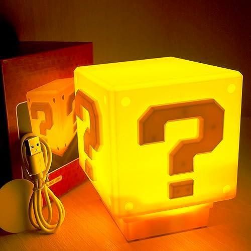 hopanrel Super Bros Question Block Lamp, Square LED Night Light with ...