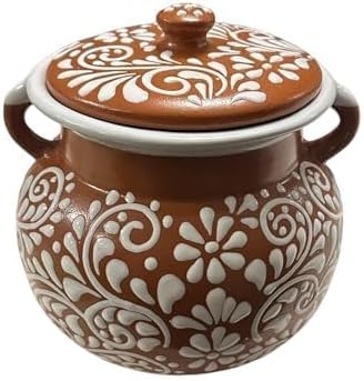 Amazon.com | Handmade Clay Bean Pot – 9x9 Inch Mexican Barro Stew ...