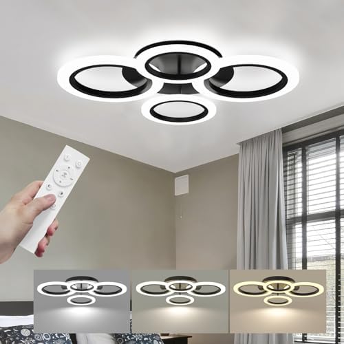 GooComfy Modern Contemporary LED Ceiling Light Fixture with Remote ...