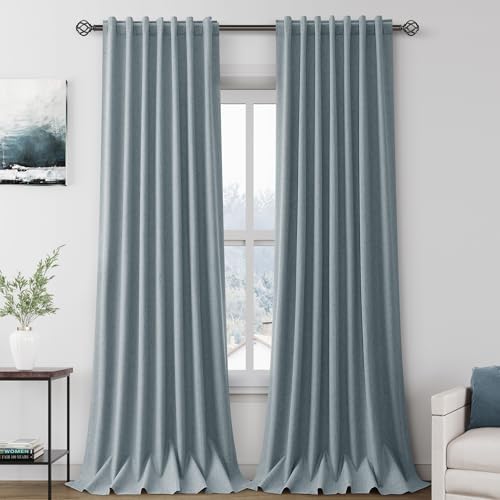 Amazon.com: Extra Long Blackout Curtains 108 Inches Long Dark Blue ...
