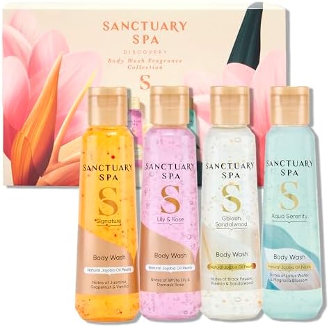 Sanctuary Spa Body Wash Gift Set, Discovery Collection of 4 Travel‑Size ...