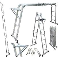 Champion Ladders Aluminium Multipurpose Combination Ladder with Top ...