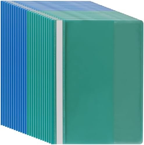 MUKLEI 24 PCS A4 Plastic Presentation Folders, Clear Cover Report Files ...