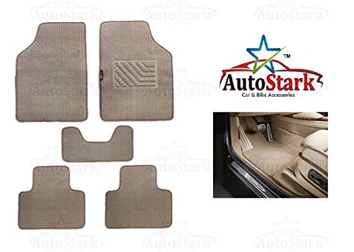 AutoStark Heavy Quality Set of 5 Carpet Beige Car Foot Mat/Car Floor ...