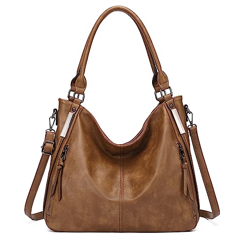 Large Purses for Women Shoulder Handbags Hobo Bags for Women (Brown-3 ...