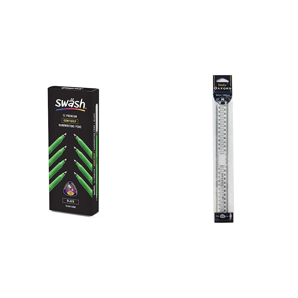 Swash THW12BK Komfigrip Handwriting Pens, Triangular Grip Handwriting ...