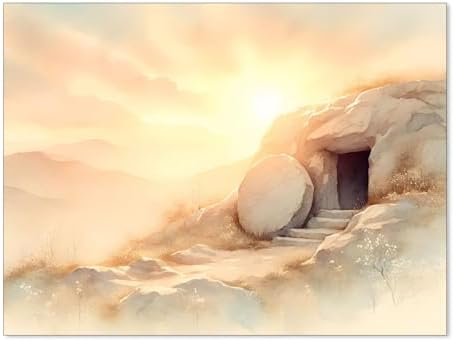 Amazon.com: Christian Canvas Art Jesus Resurrection Wall Art Empty Tomb ...