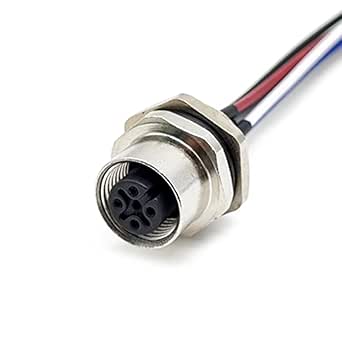 M12 5Pin Female Connector A Code Straight Panel Rear Mounting Non ...