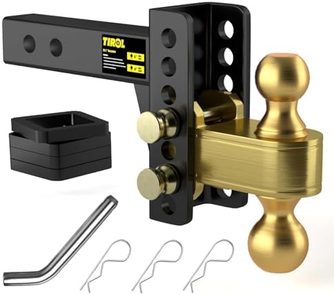 Amazon.com: TIROL Adjustable Trailer Hitch - Fits 2'' Receiver, 6 Drop ...