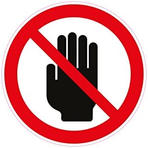 1 x Aufkleber Warnzeichen Halt Stopp Handzeichen Warnung Achtung ...