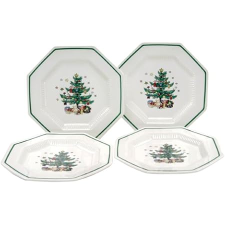 Amazon.com | Nikko Ceramics Christmastime 12-Piece Dinnerware Set ...