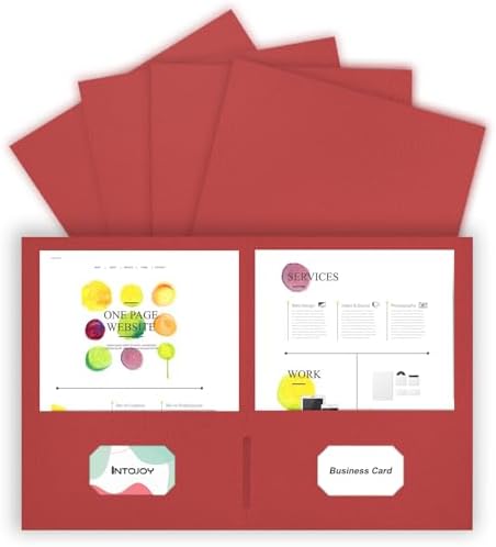 Amazon.com : BIBRADAA® 50 Packs Red File Folders,Paper Folder Surface ...