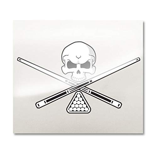 Amazon.com: Billiards Skull Crossbones Pool Sticks Decal Sticker ...