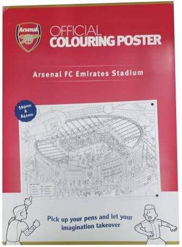 Sign Print Lab Arsenal FC Emirates Stadium Colouring Poster Book A1 ...