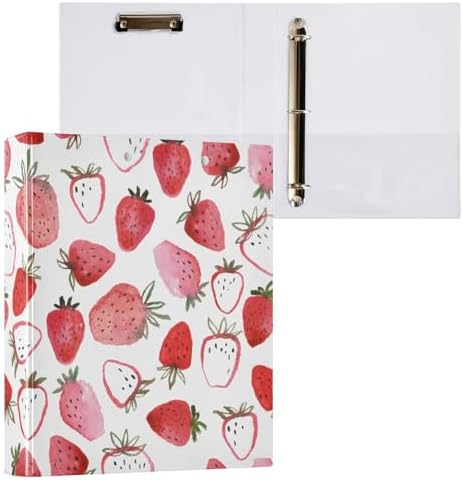 Amazon.com : Vozoza Strawberries Decorative 3 Ring Binder 1.5 Inch ...