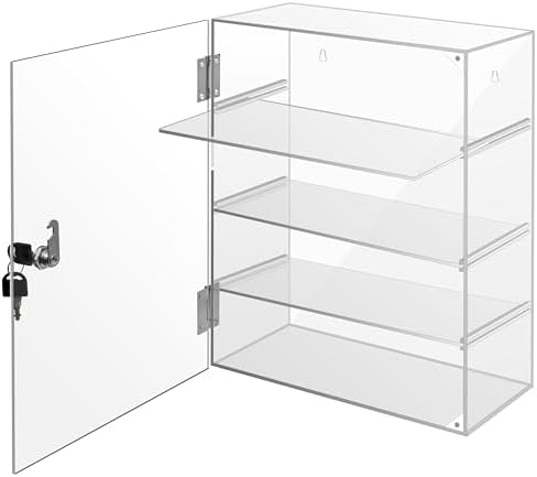 Amazon.com: Acrylic Display Case with Lock Key, Removable 4-Tier Clear ...