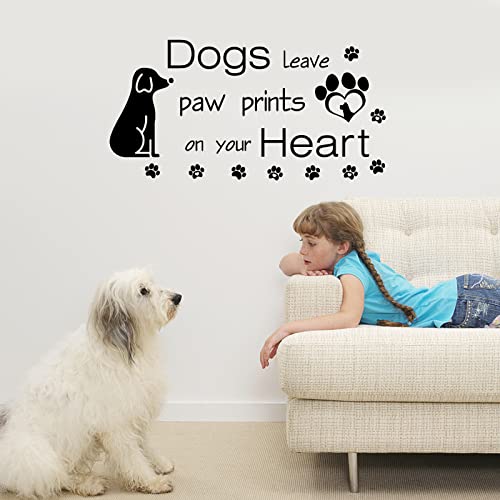 SUPERDANT Dog Wall Decals Pets Saying Decals Dogs Leave Paw Prints on ...