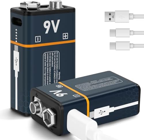 Amazon.com: Maxwel Manufacturing USB 9V Rechargeable Battery- 9 Volt ...