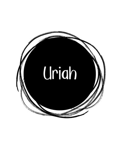 Uriah: 110 Pages 8.5x11 Inches Black Circular Scribble White Page Name ...