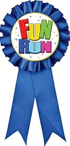 Amazon.com : Fun Run Blue Rosette Ribbon, Fun Run Trophy Ribbon Award ...