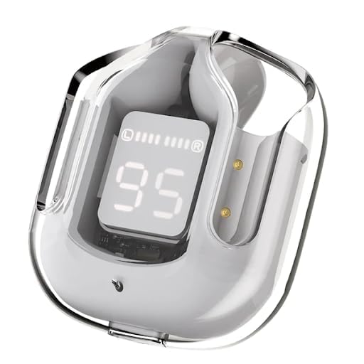 Ultrapods TWS Earbud, Bluetooth Earbuds with Display, Transparent ...