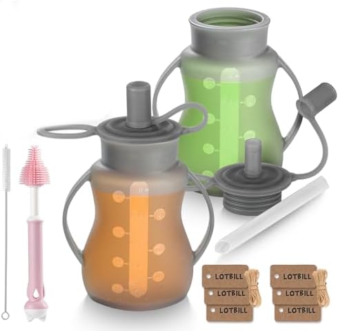 Amazon.com : LOTBILL Reusable Baby Food Pouches with Straws for ...