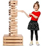 Gigantic Topple Tower Game with 3-in-1 Straightener, Table, and Storage ...