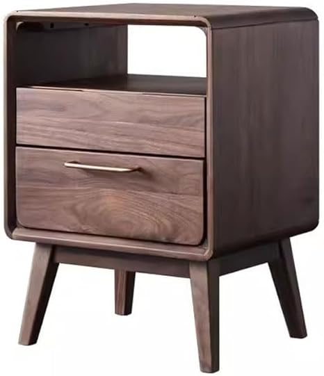 Amazon.com: Bedside Table Solid Wood Bedside Table Simple Modern Black ...