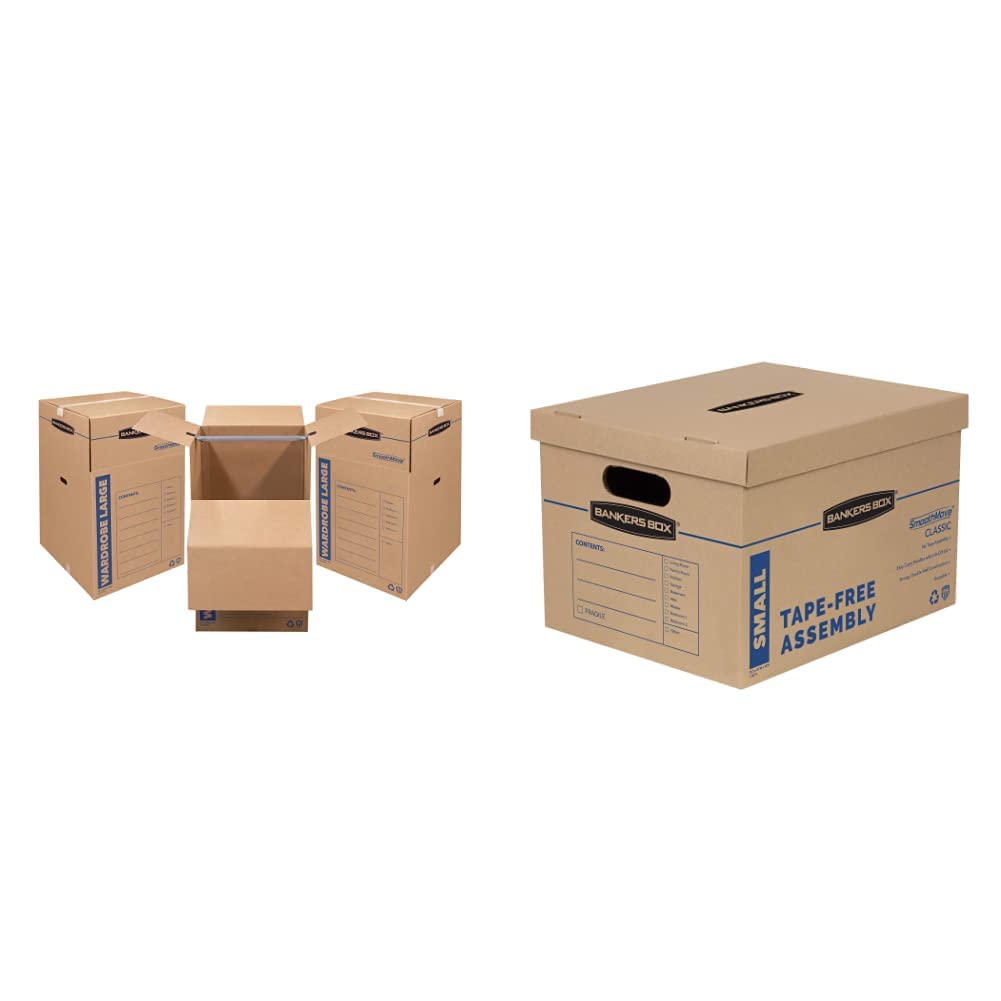Amazon.com : Bankers Box SmoothMove Wardrobe Moving Boxes, 3 Pack ...