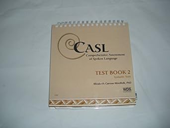 CASL Comprehensive Assessment of Spoken Language Test Book 2 Syntactic ...
