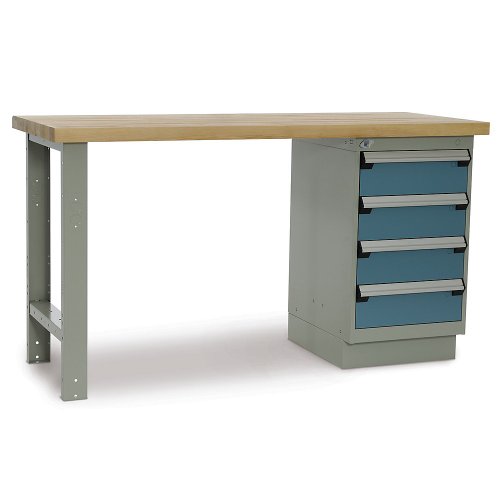 Rousseau Workbenches With One 4-Drawer Pedestal - 6" Front Drawer ...