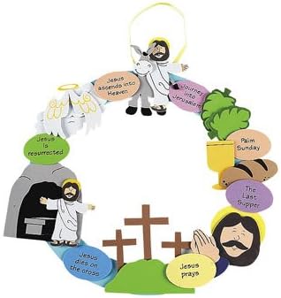 Amazon.com: Religious Easter Wreath Craft Kit - Makes 12 - Crafts for ...