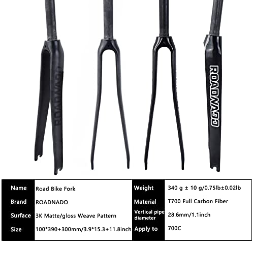 Snapklik.com : 700C Road Bike Fork Carbon Fiber Rigid Fork 700C23/25MM ...