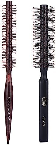 Amazon.com : Compact Hair Styling Brush Set: Small Round Nylon Bristle ...